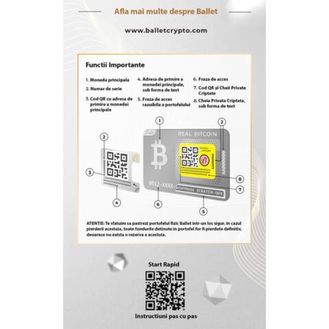 Ballet REAL Bitcoin Wallet 24K Gold Plated - Portofel Bitcoin si Altcoins.